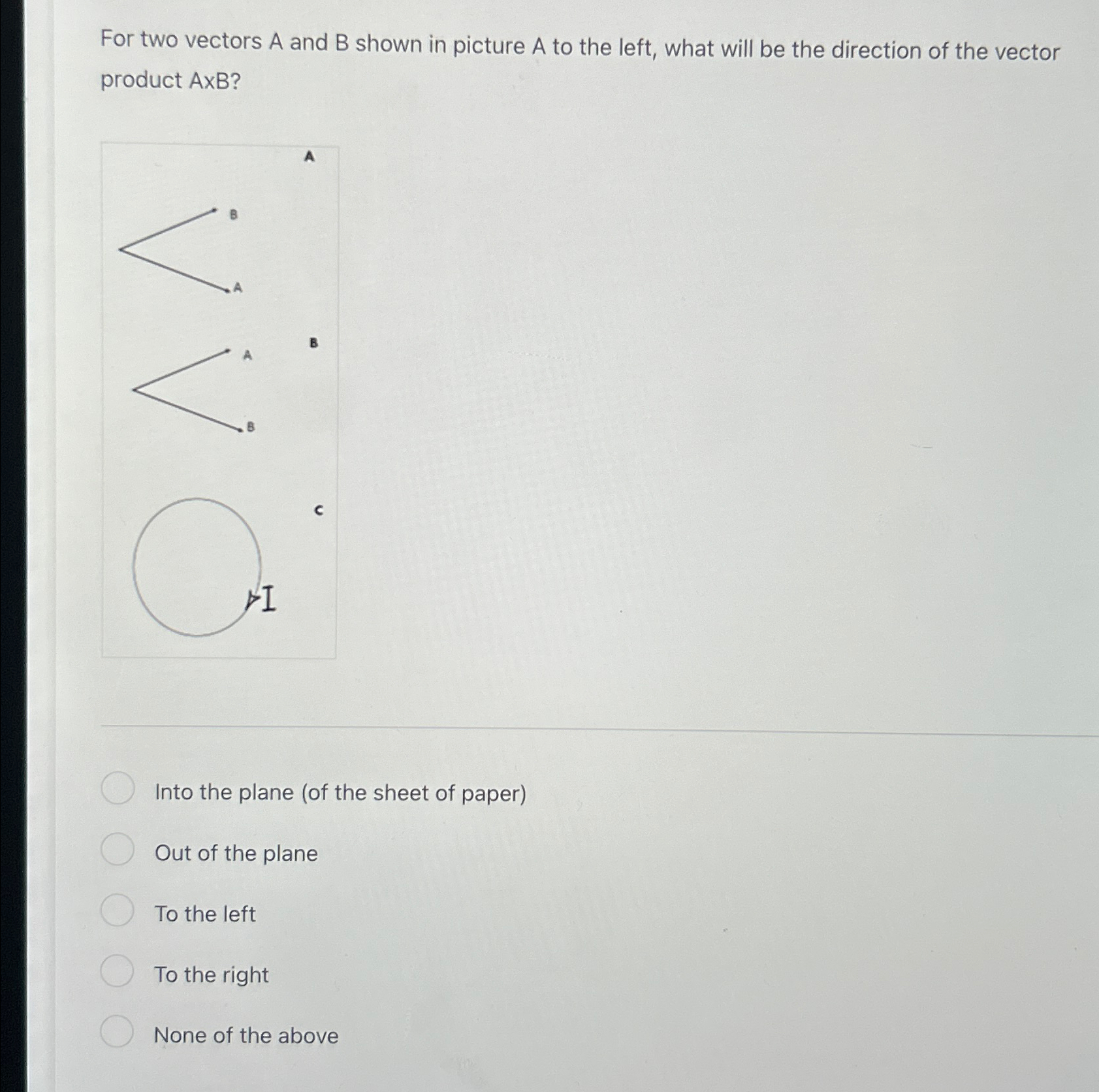 Solved For two vectors A and B ﻿shown in picture A ﻿to the | Chegg.com