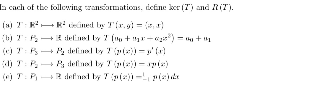 Solved In each of the following transformations, define | Chegg.com