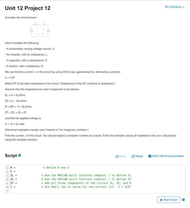 Solved My Solutions > Unit 12 Project 12 Consider the | Chegg.com