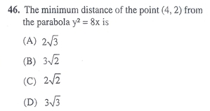 Solved The minimum distance of the point (4,2) ﻿from the | Chegg.com