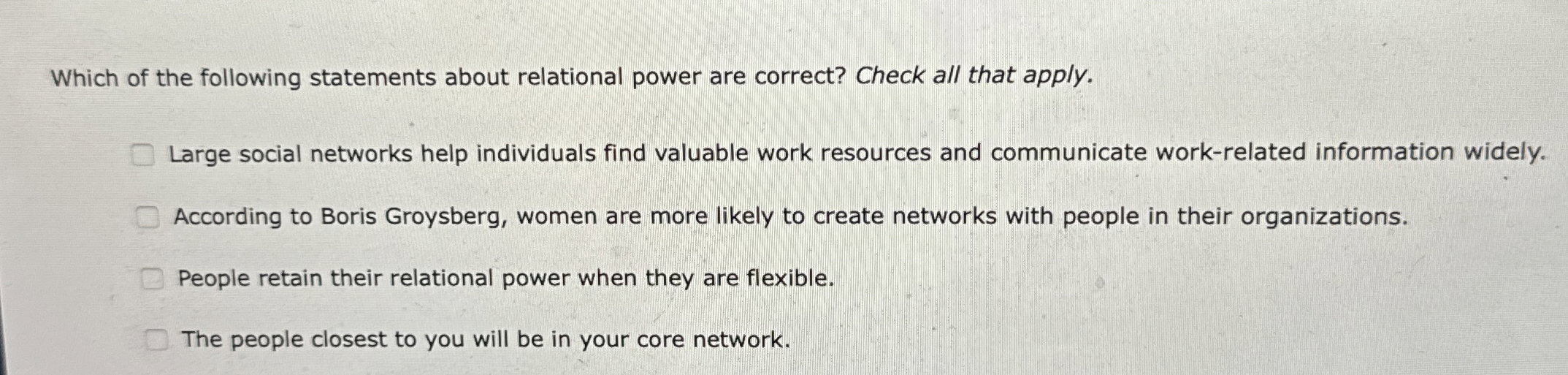 Solved Which of the following statements about relational | Chegg.com