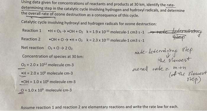Solved Using data given for concentrations of reactants and | Chegg.com