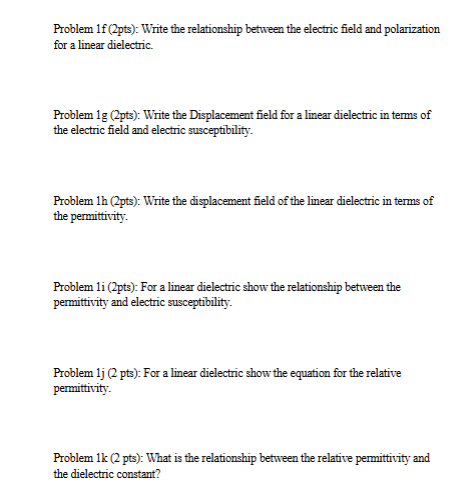 Solved Problem 1 ﻿f (2pts): Write the relationship between | Chegg.com