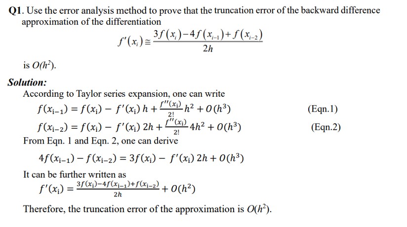 Solved Hi ﻿can You Explain To Me Why The The Truncation
