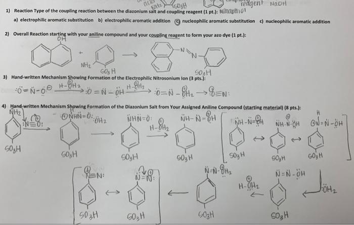 Solved is this correct?aniline compound: orthanilic acid | Chegg.com