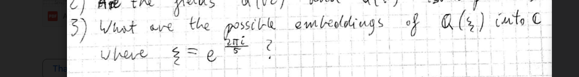 Solved What are the possible embeddings of e^((2\pi i)/(5)) | Chegg.com