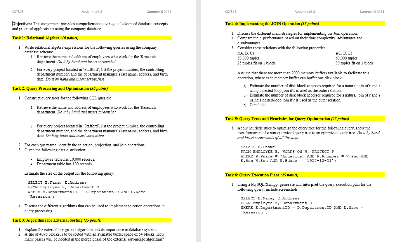 Solved Task 1: Relational Algebra (10 ﻿points)Write | Chegg.com