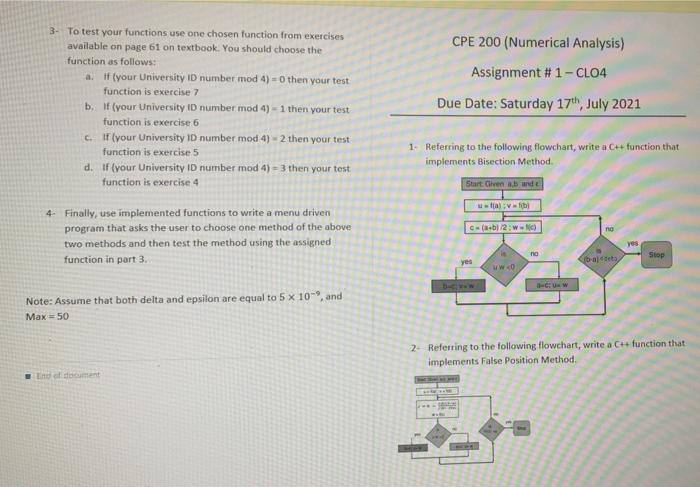 Solved CPE 200 (Numerical Analysis) Assignment #1 - CLO4 3- | Chegg.com