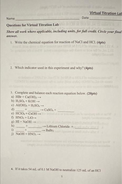 Solved Virtual Titration Lat Date Name Questions for Virtual | Chegg.com