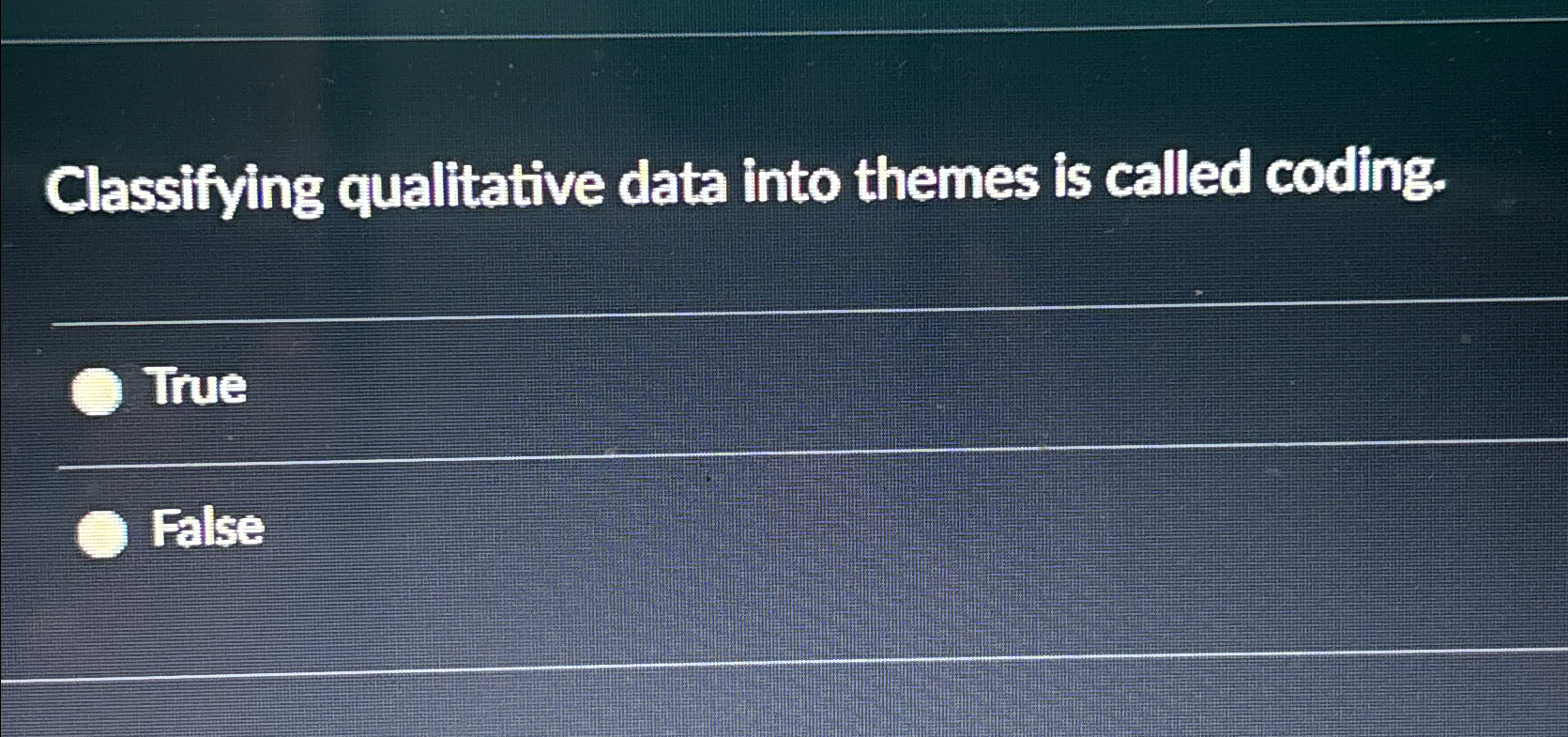 Solved Classifying qualitative data into themes is called | Chegg.com