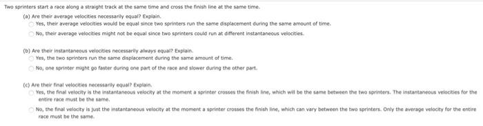 Solved Two sprinters start a race afong a straight track at | Chegg.com