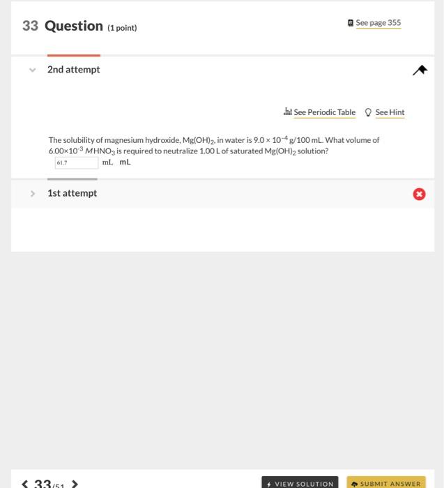 Solved The solubility of magnesium hydroxide, Mg(OH)2, in | Chegg.com