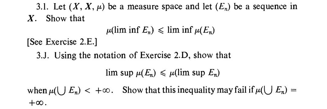 Solved 3 1 Let X X μ Be A Measure Space And Let En Be A