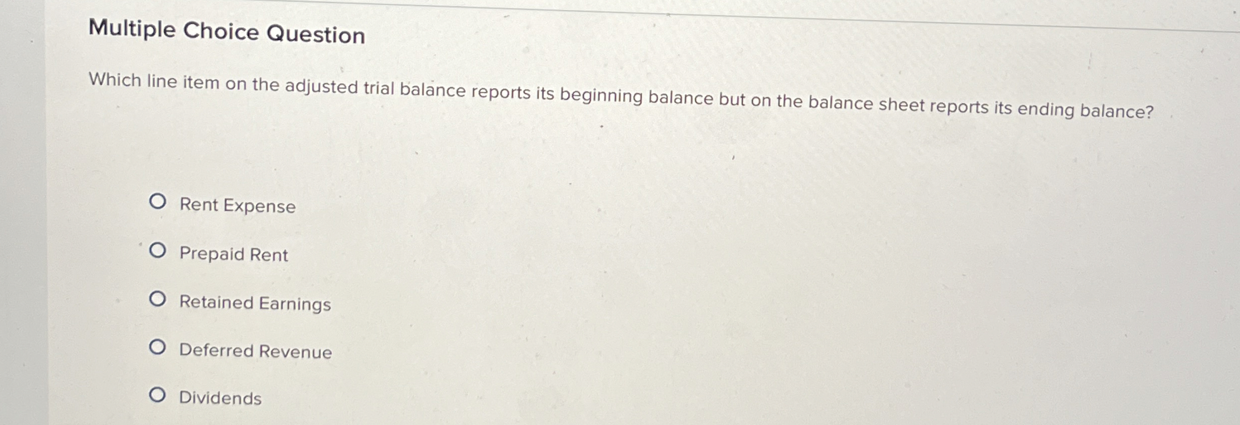 Solved Multiple Choice QuestionWhich line item on the | Chegg.com
