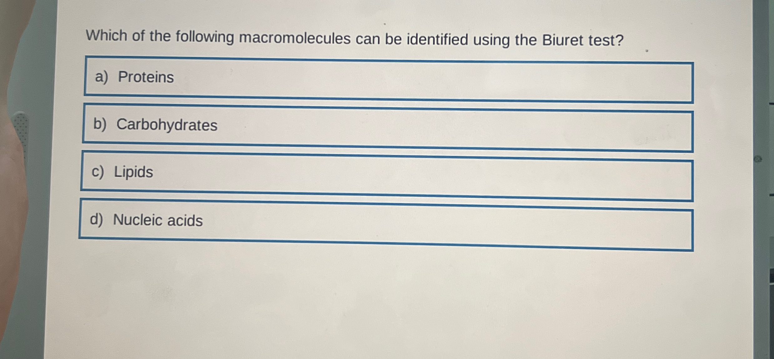 Solved Which of the following macromolecules can be | Chegg.com