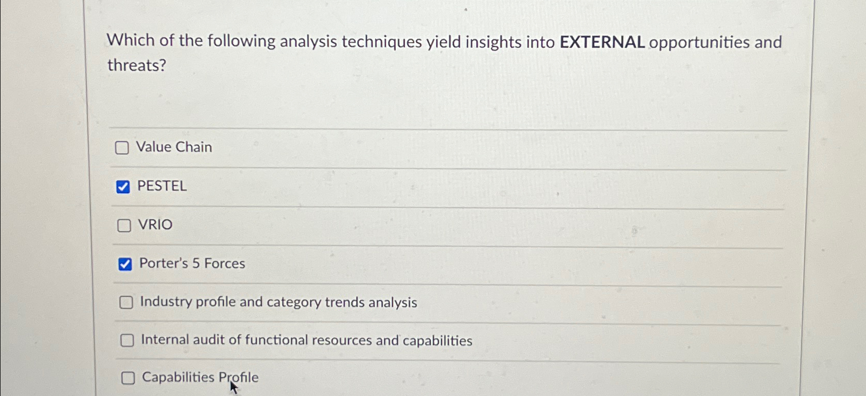 Solved Which of the following analysis techniques yield | Chegg.com