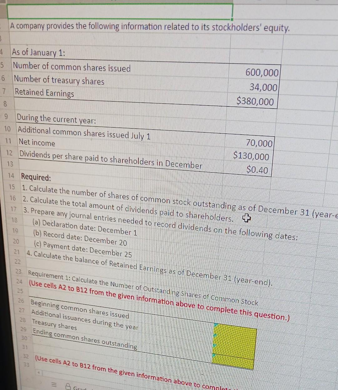 Solved Required: 1. Calculate the number of shares of common | Chegg.com