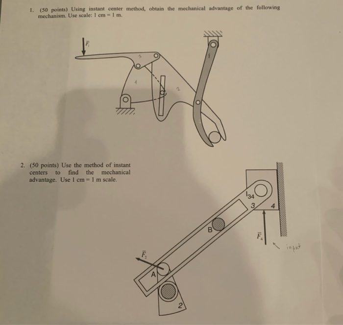 1. (50 points) Using instant center method, obtain | Chegg.com