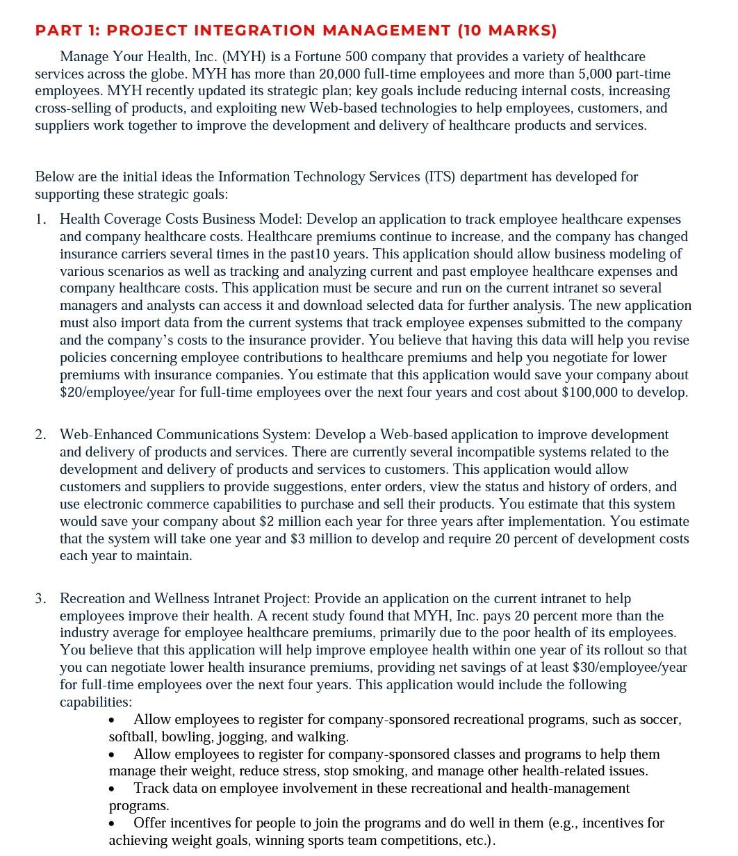 Solved PART 2: PROJECT SCOPE MANAGEMENT (10 MARKS) Managers | Chegg.com