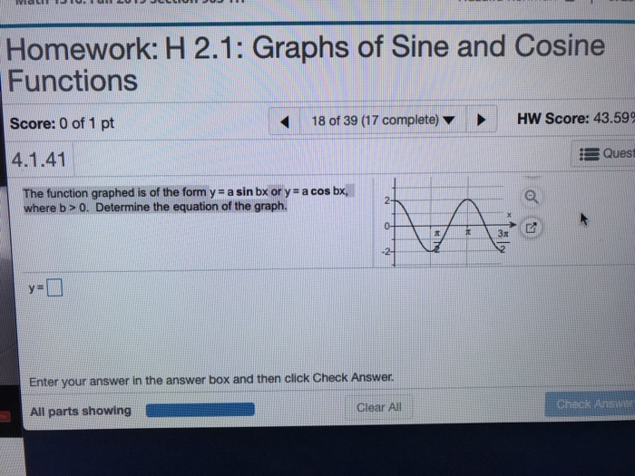 Solved Homework: H 2.1: Graphs of Sine and Cosine Functions | Chegg.com