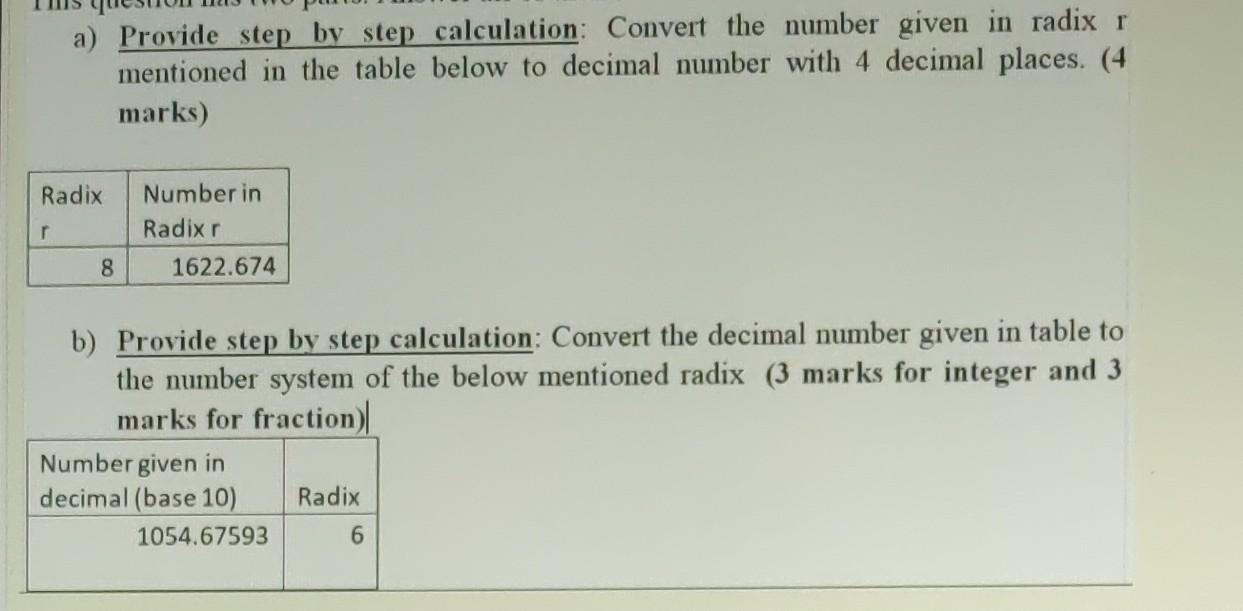 Solved a) Provide step by step calculation: Convert the | Chegg.com