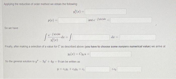 Solved (1 point) Given a second order linear homogeneous | Chegg.com