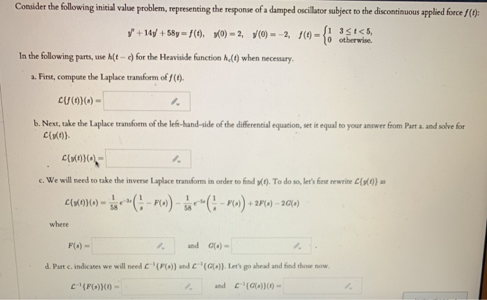Solved Consider the following initial value problem, | Chegg.com