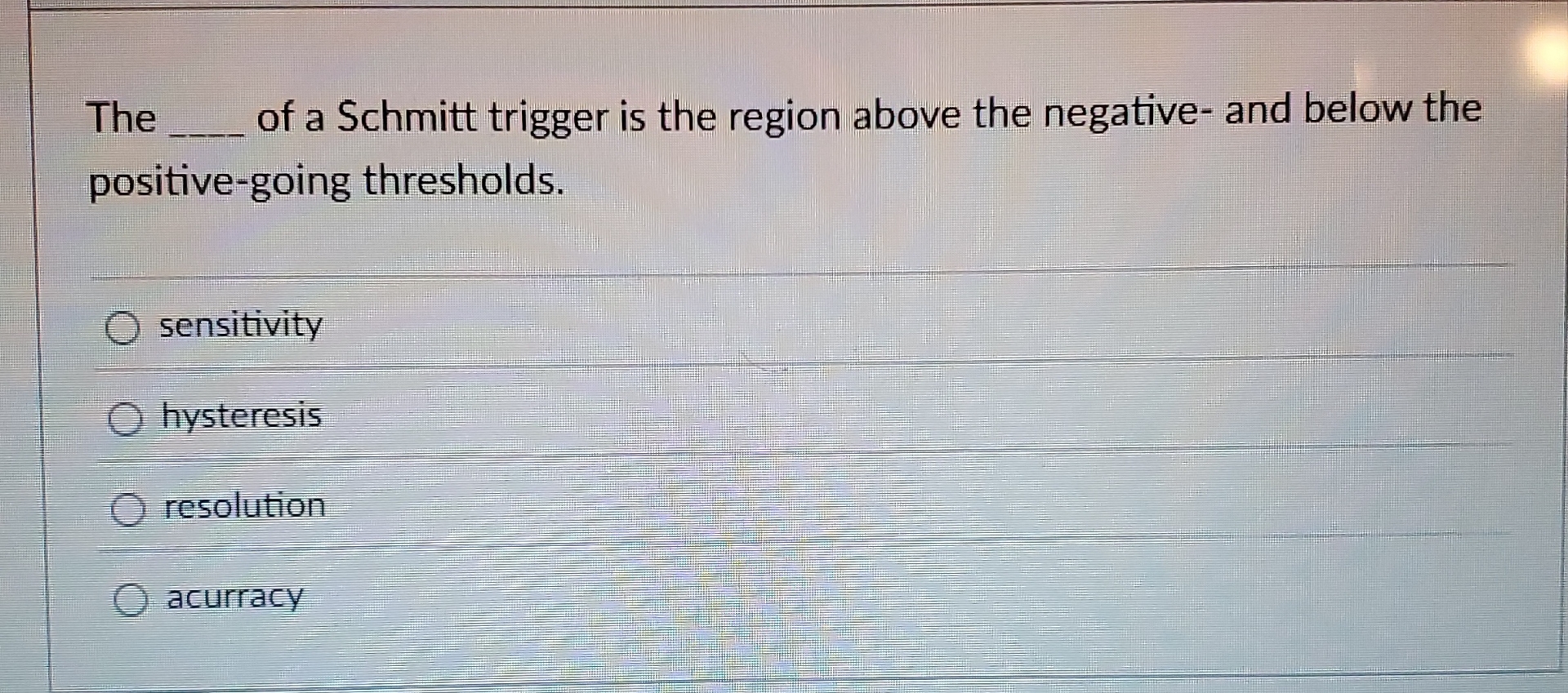 High Quality SOLUTION The q, ﻿of a Schmitt trigger is the region above the | Chegg.com