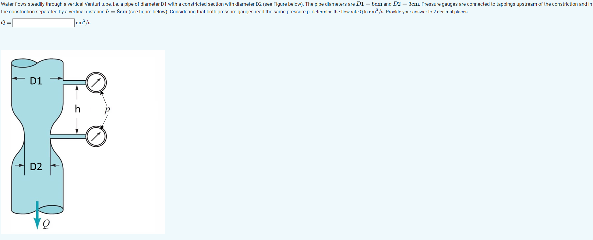 Solved the constriction separated by a vertical distance | Chegg.com