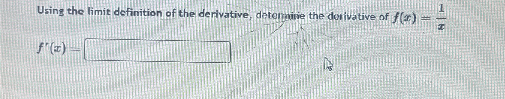 Solved Using the limit definition of the derivative, | Chegg.com