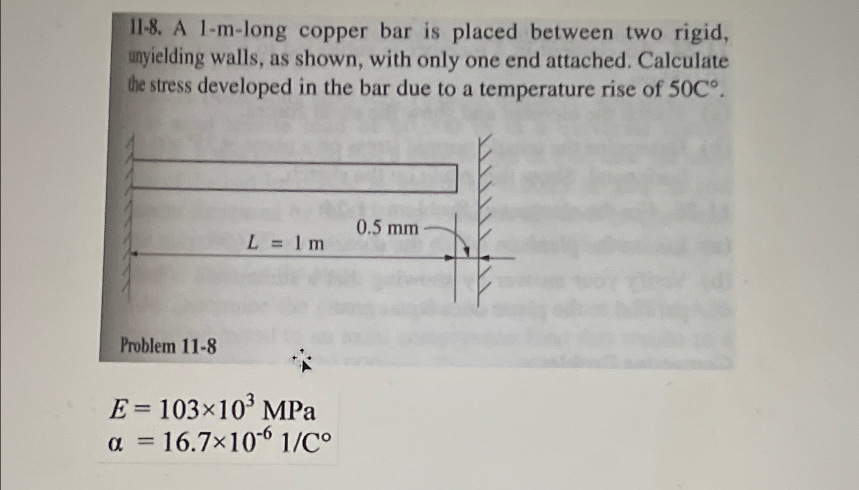 Solved 11-8. ﻿A 1-m-long copper bar is placed between two | Chegg.com