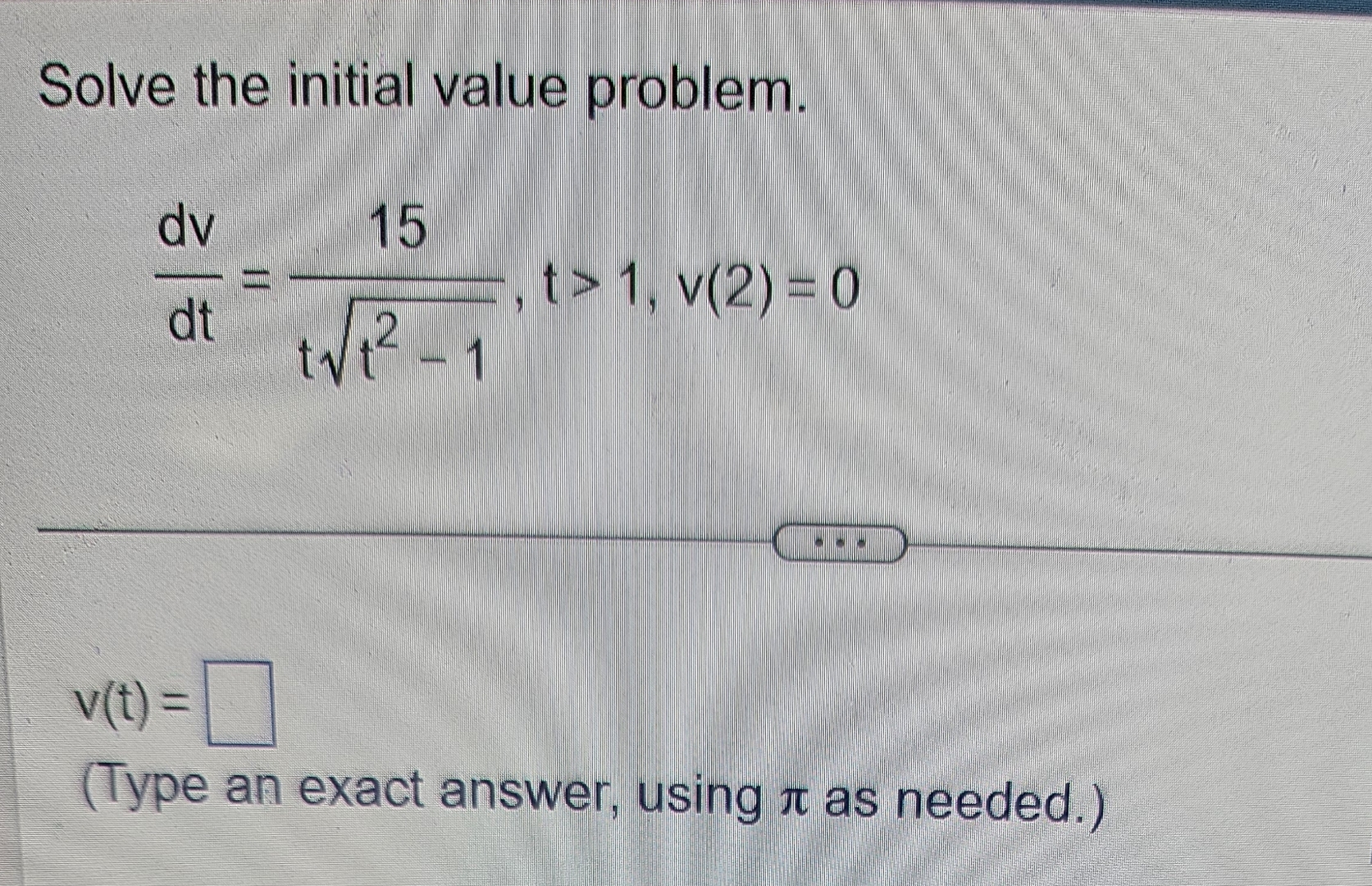 Solved Solve the initial value | Chegg.com