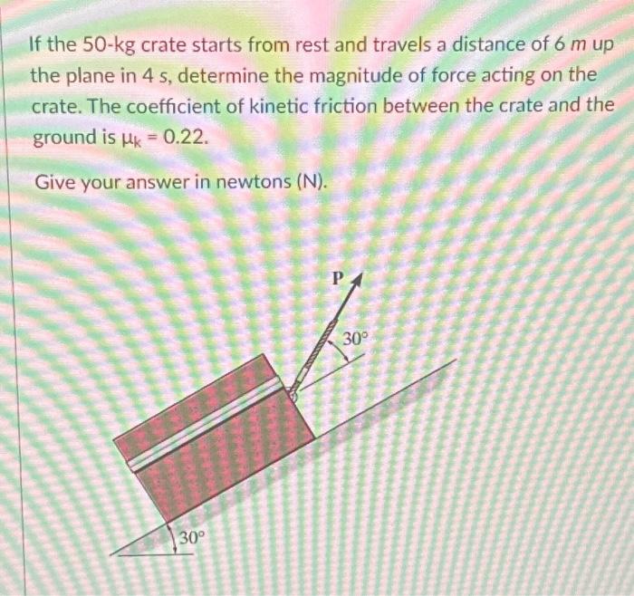 Solved If the 50−kg crate starts from rest and travels a | Chegg.com