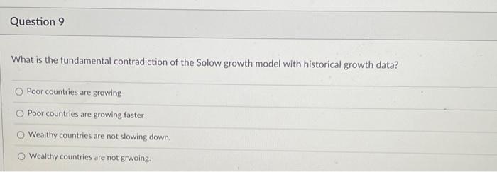 Solved What is the fundamental contradiction of the Solow | Chegg.com