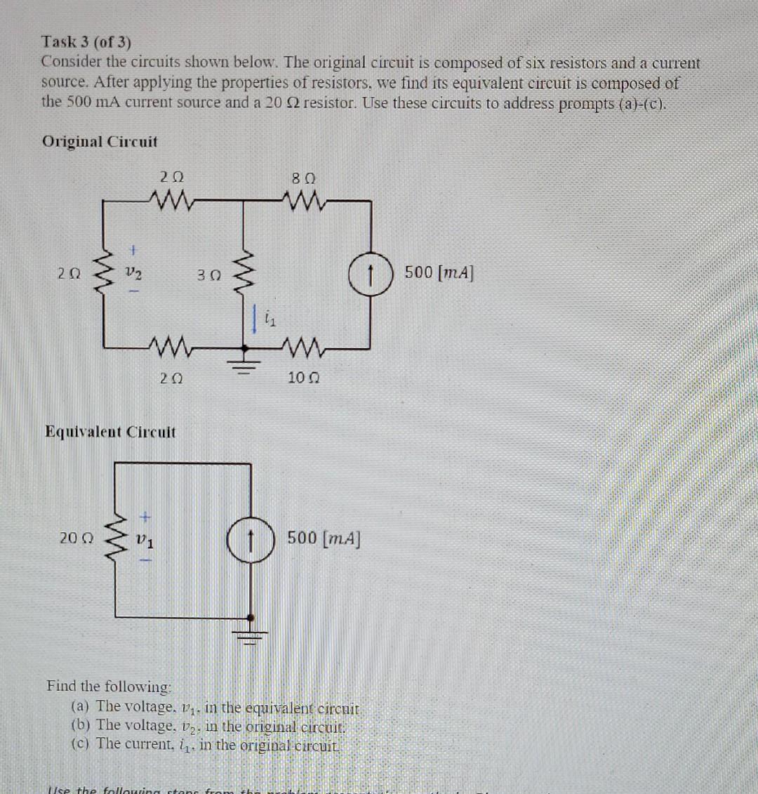 Solved lask 1(0of) Consider the circuit showy below. Find | Chegg.com