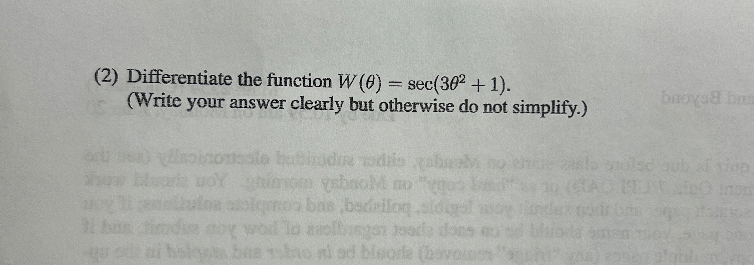 Solved (2) ﻿Differentiate the function | Chegg.com