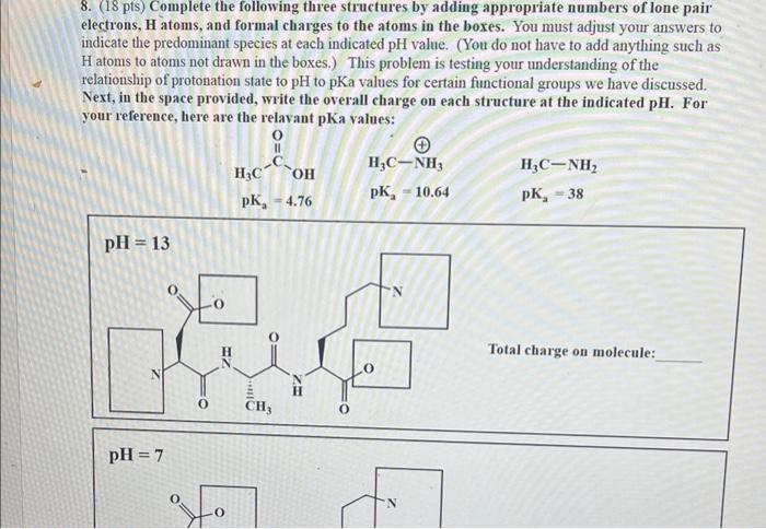 Solved 8. (18 pts) Complete the following three structures | Chegg.com