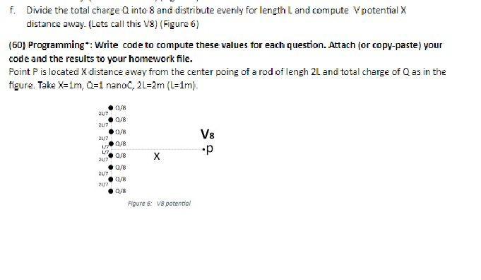 Solved f. Divide the total charge Q into 8 and distribute | Chegg.com