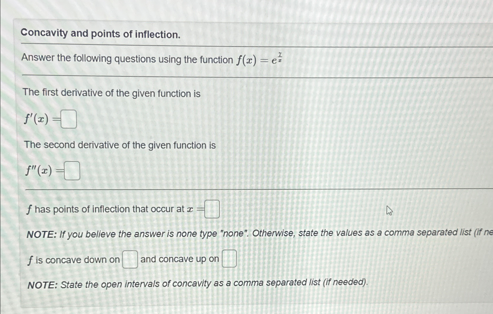 Solved Concavity and points of inflection.Answer the | Chegg.com