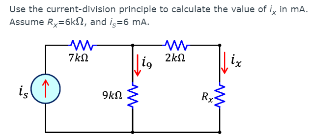 Solved Use the current-division principle to calculate the | Chegg.com