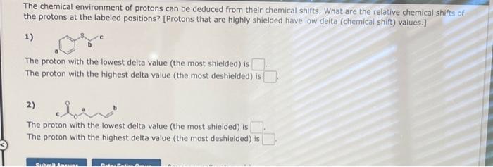 Solved The chemical environment of protons can be deduced | Chegg.com