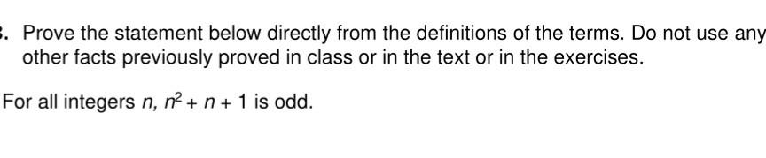 Solved Prove the statement below directly from the | Chegg.com