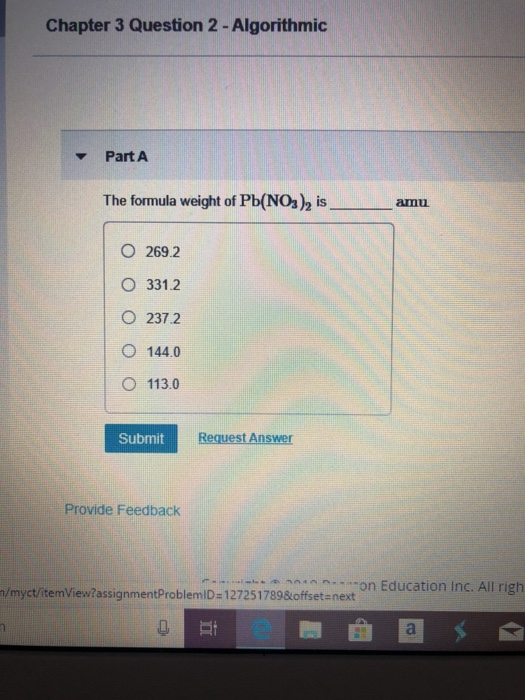 Solved Chapter 3 Question 2-Algorithmic Part A The formula | Chegg.com