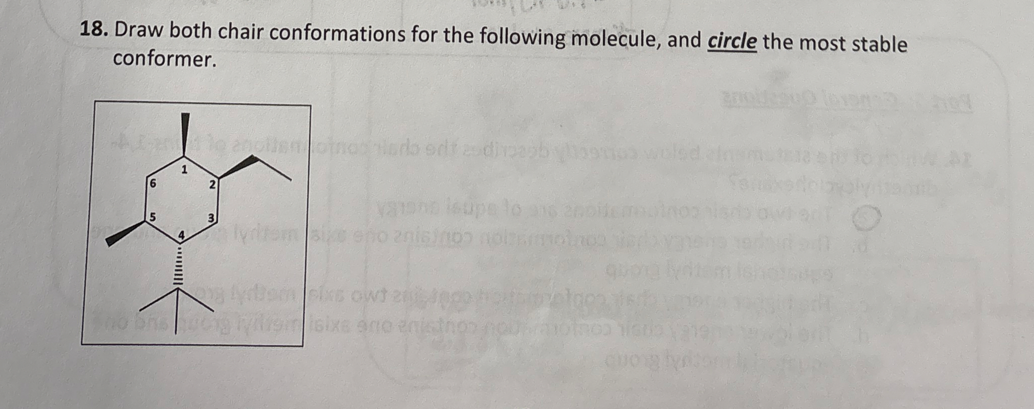 Draw both chair conformations for the following | Chegg.com