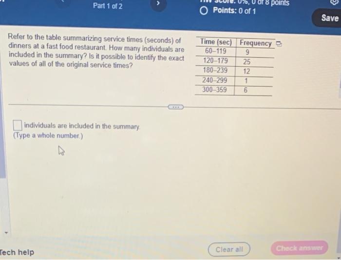 Solved Refer to the table summarizing service times | Chegg.com