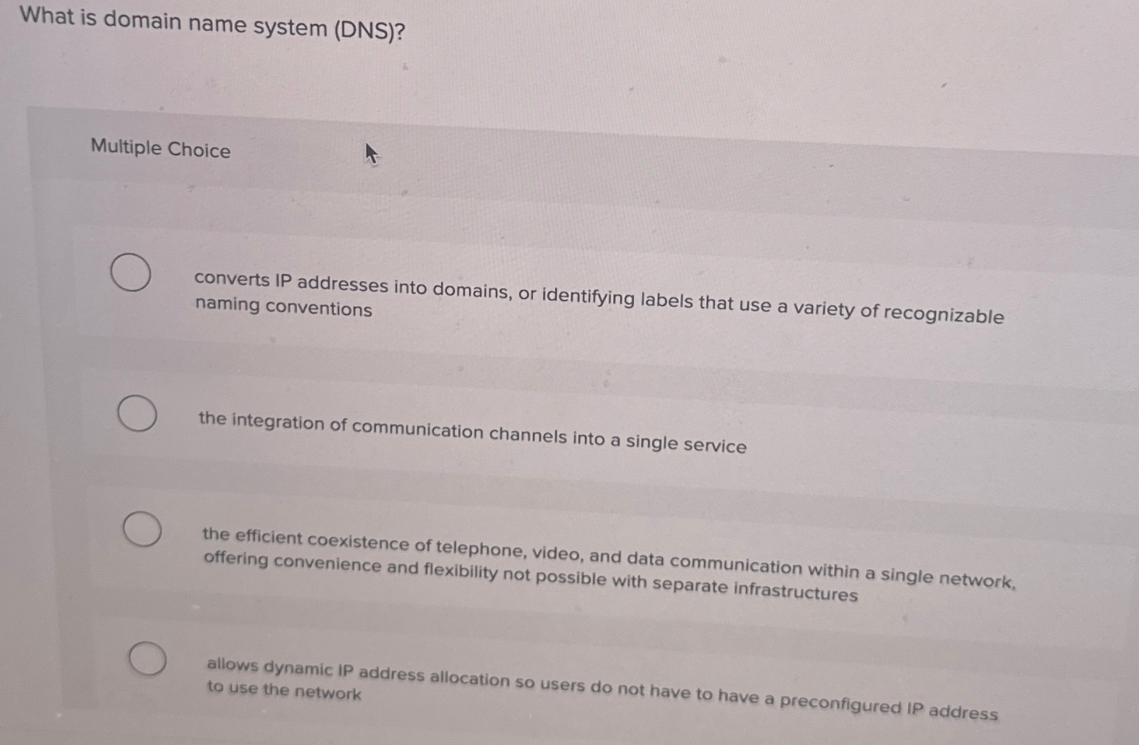 What is domain name system (DNS)?Multiple | Chegg.com