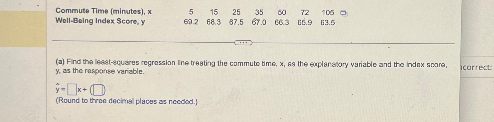 Solved \table[[Commute Time | Chegg.com