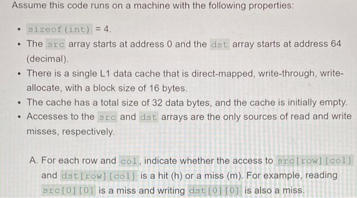 Solved Consider the following matrix transpose | Chegg.com