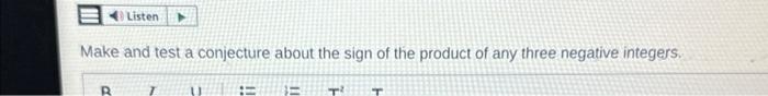 Solved Make And Test A Conjecture About The Sign Of The