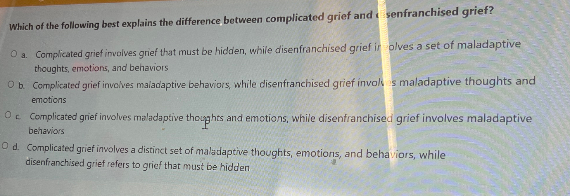 Solved Which of the following best explains the difference | Chegg.com